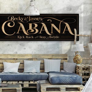 Personalized Cabana Sign: Custom Family Name, Patio Decor - Etsy