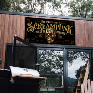 Custom Steampunk Skull Halloween Sign Halloween Steampunk Sign Scary ...