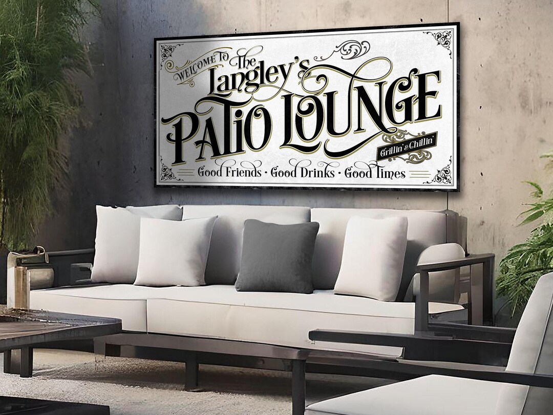 Personalized Patio Lounge Sign, Customized Patio Sign, Large ...