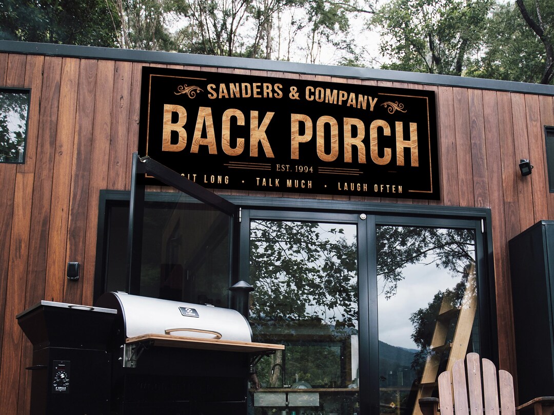 Farmhouse Back Porch Sign With Personalized Family Name | Country Porch ...