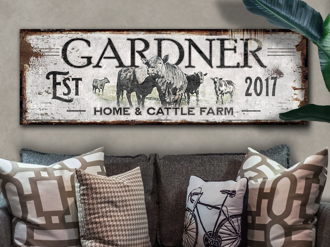 Ranch Sign | Angus Cattle Sign | Cow Sign | Cow Print | Cattle Wall Art ...