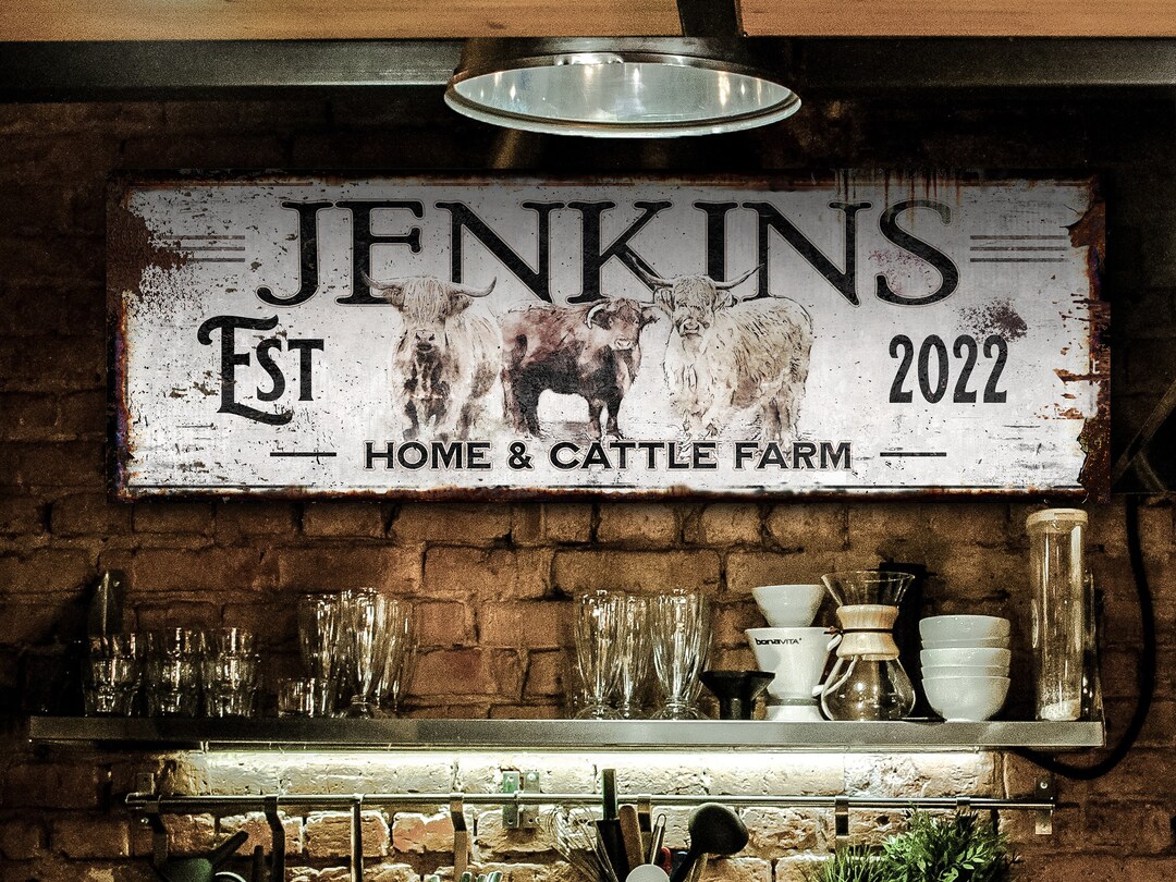 Ranch Sign | Highland Cattle Sign | Highland Cow Sign | Cow Print ...