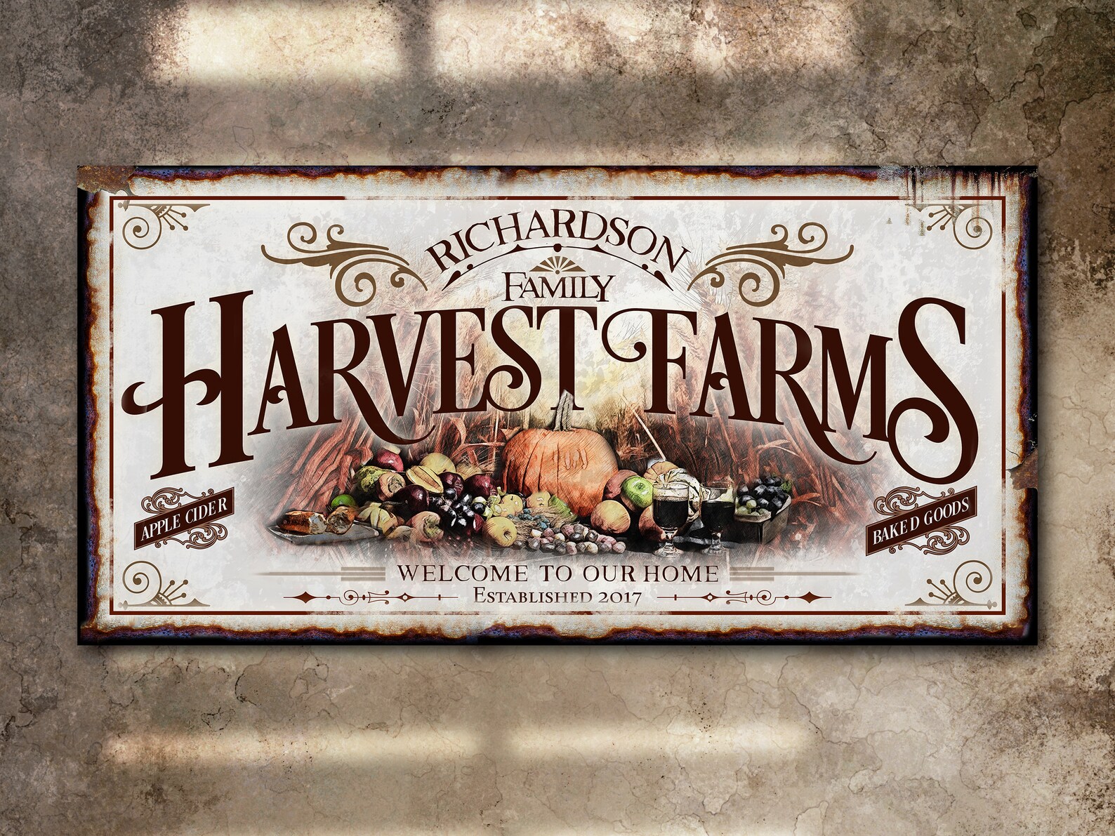 Harvest Farm Sign Fall Harvest Sign Rustic Fall Decor - Etsy