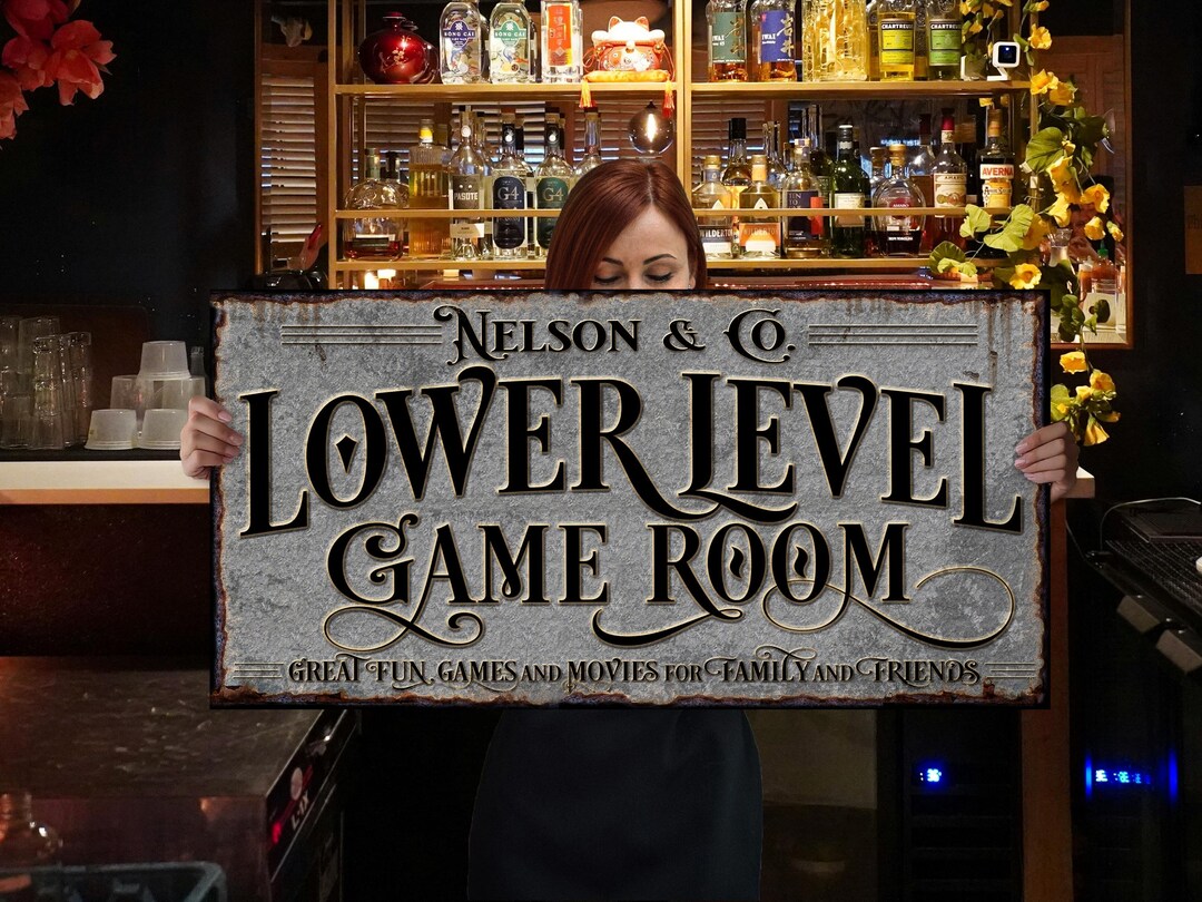Personalized Game Room Sign: Rustic Metal Art, Man Cave Decor - Etsy