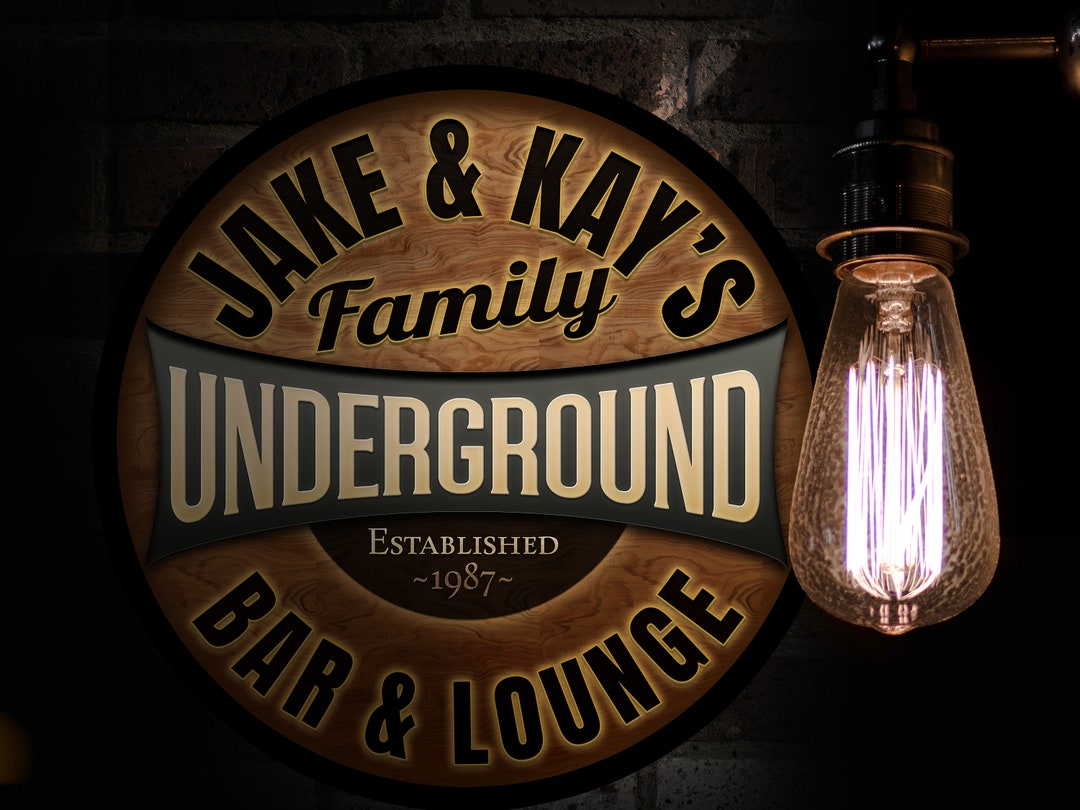 Metal Underground Basement Bar Sign Round Bar Signs Metal Bar Décor ...