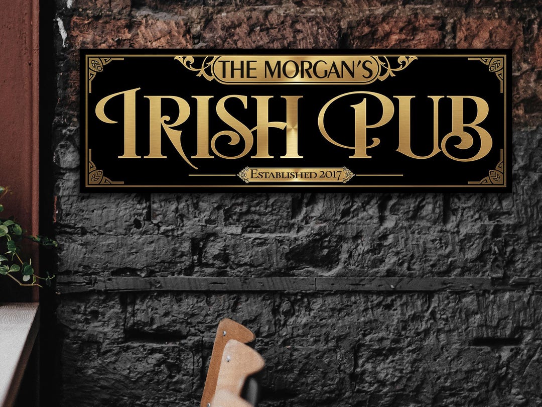 Classic Irish Pub Sign | Personalized Sign | Vintage Irish Pub Decor ...