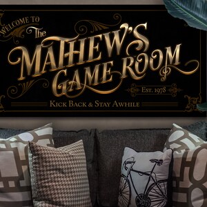 Custom Family Game Room Sign | Personalized Family Gameroom Sign ...