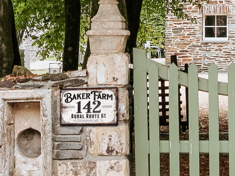 Custom Metal Farmhouse Address Sign: Personalized Family Name - Etsy