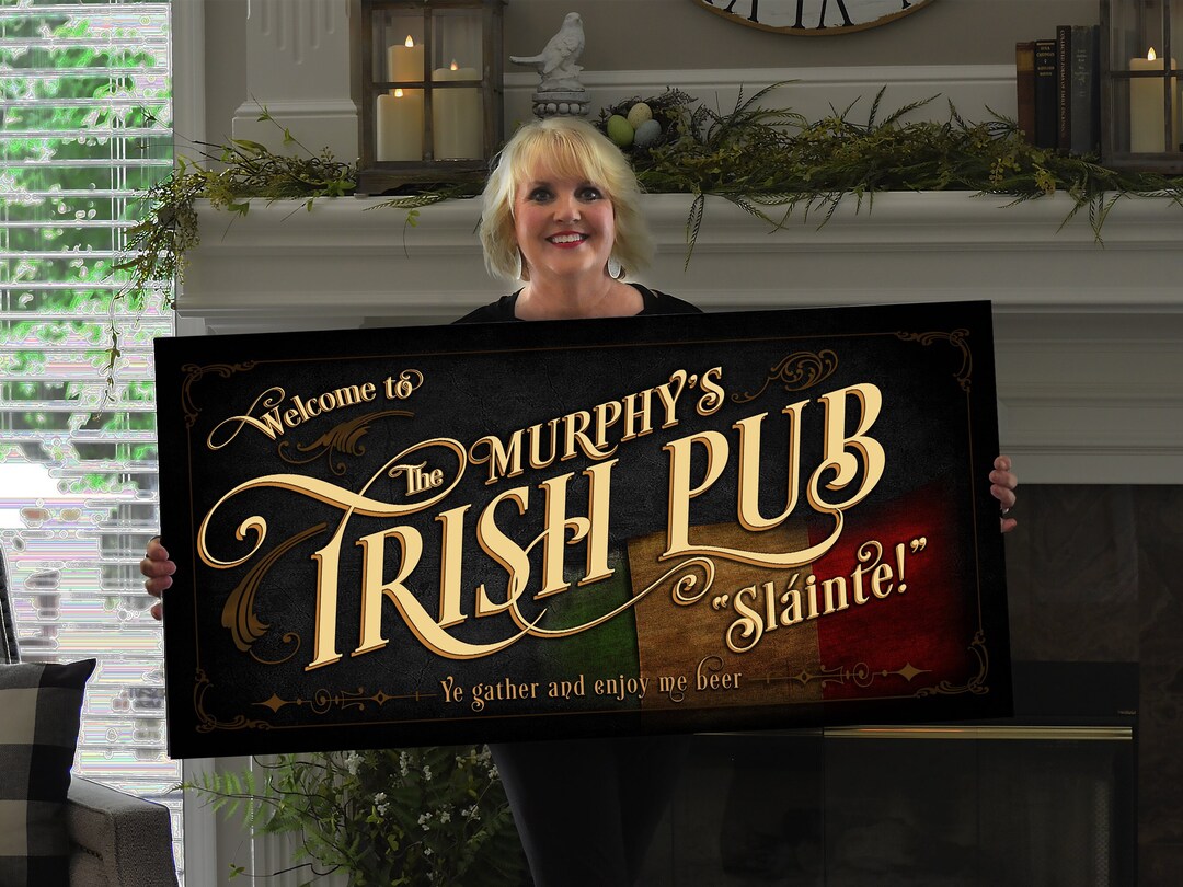 Vintage Irish Pub Sign Personalized, Bar Wall Decor, Personalized Bar ...