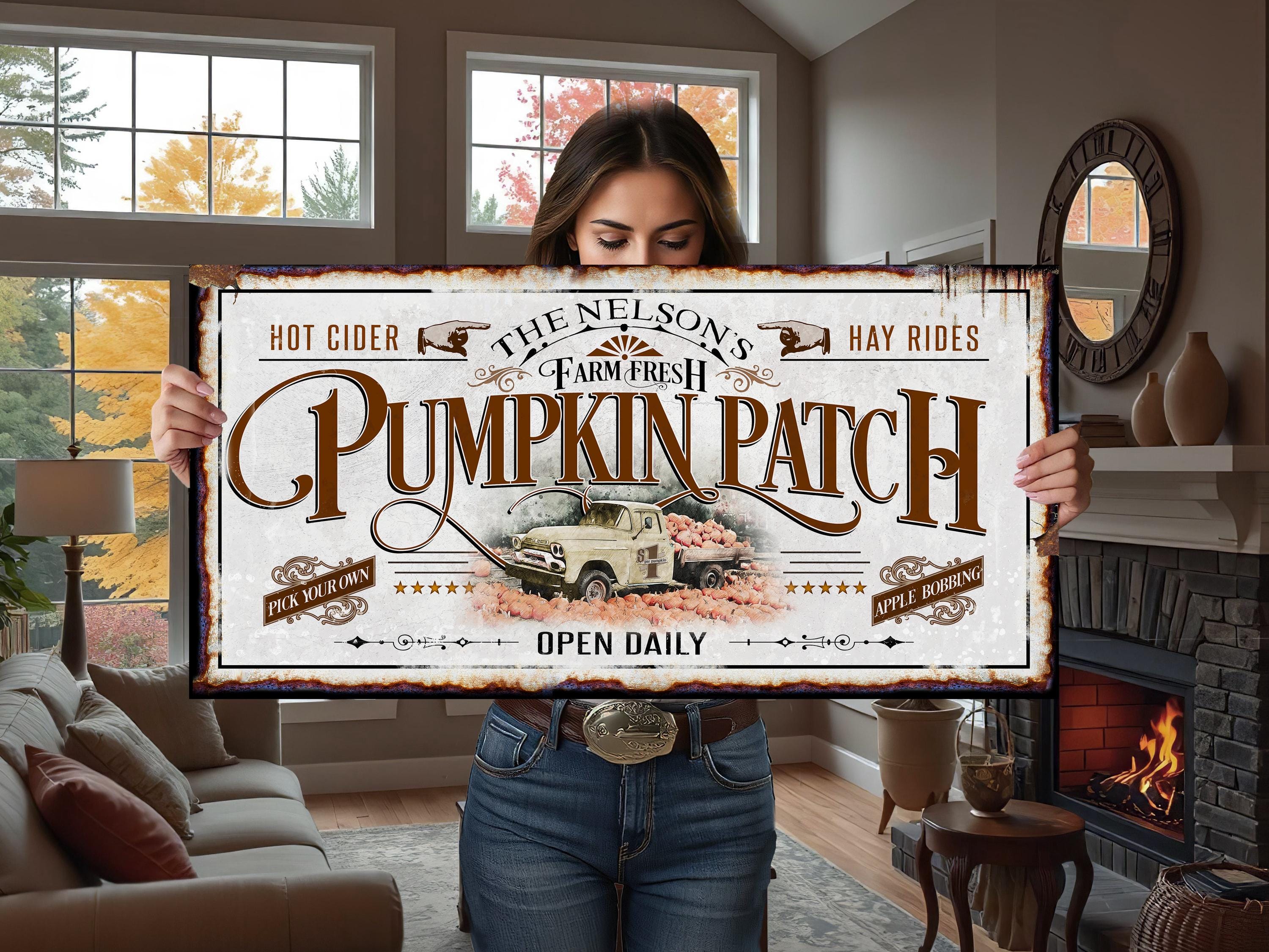 Personalized Pumpkin Patch Sign: Rustic Vintage Fall Decor - Etsy