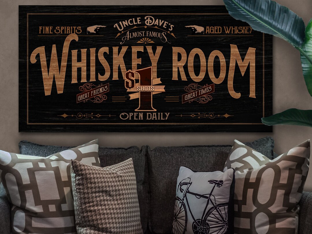 Custom Whiskey Room Sign | Family Bar Sign | Distressed Wood Grain ...