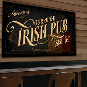 Vintage Irish Pub Sign Personalized, Bar Wall Decor, Personalized Bar ...