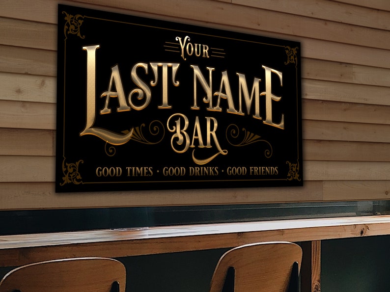 Custom Bar Sign Personalized Bar Sign Man Cave Decor Man - Etsy