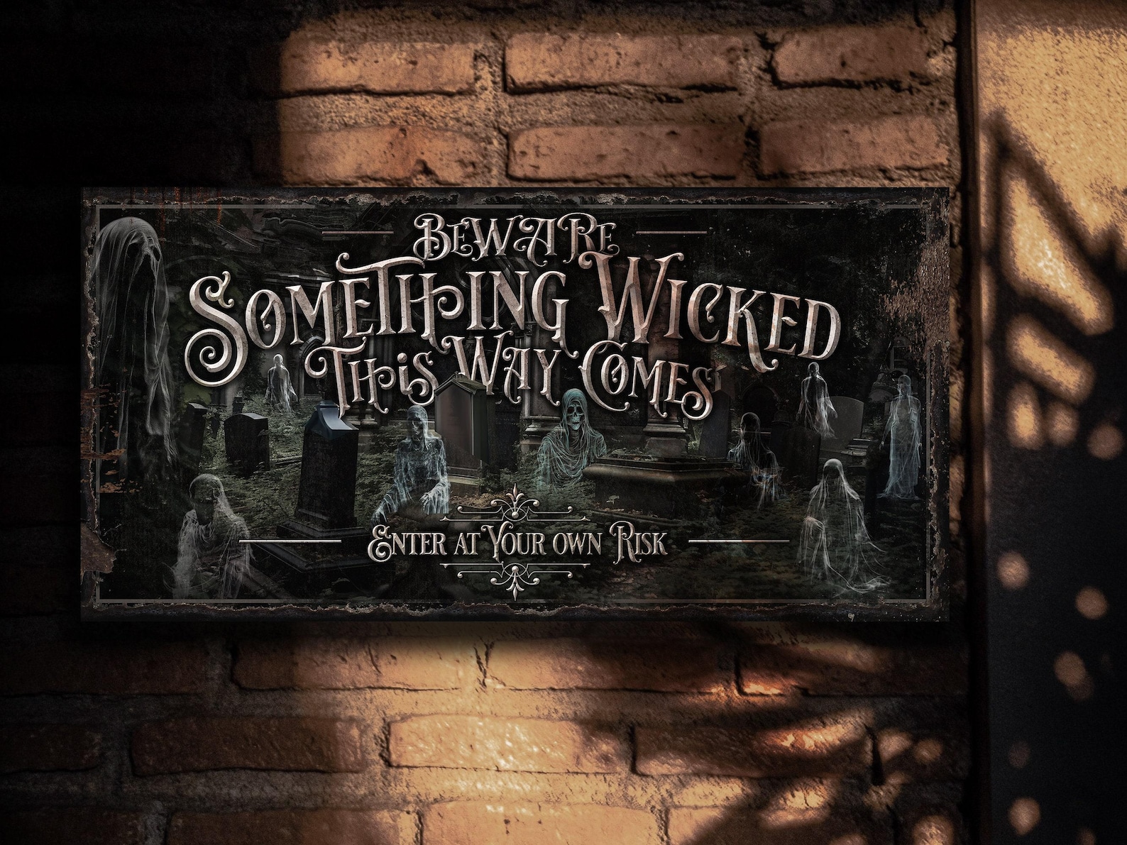 Something Wicked Halloween Sign | Ghostly Halloween Sign | Halloween ...