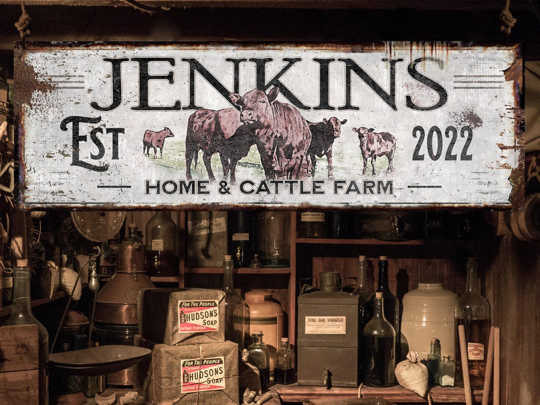Custom Red Angus Cattle Farm Sign: Metal or Canvas Wall Art - Etsy
