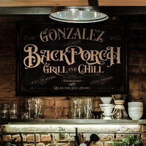 Personalized Back Porch Sign | Back Porch Grill and Chill Sign ...