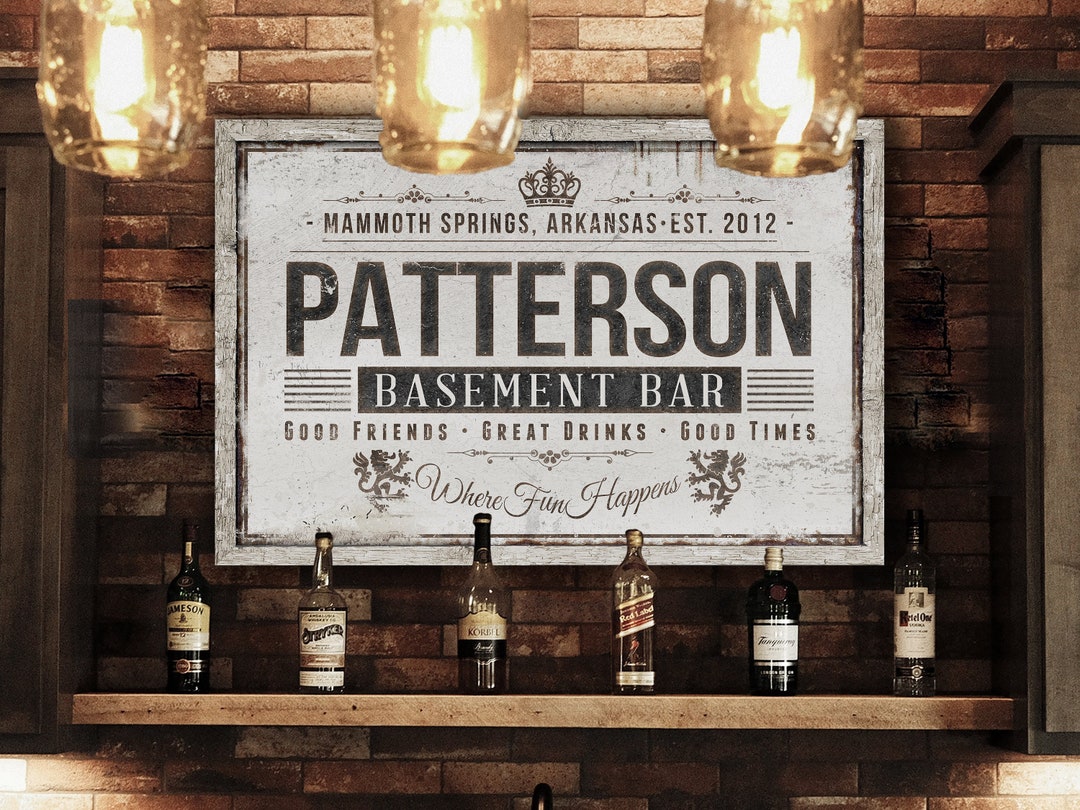 Basement Bar Sign | Family Bar Sign | Personalized Bar Sign | Family ...