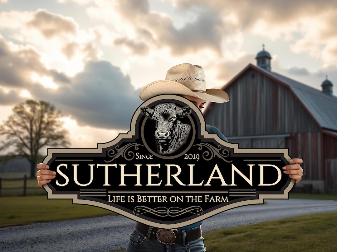 Family Farm Sign | Personalized Cattle Farm Sign | Metal Cattle Ranch ...