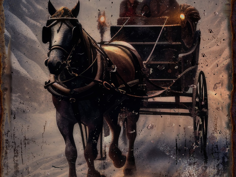 Personalized Winter Horse Carriage Sign: Custom Name Farmhouse Decor - Etsy