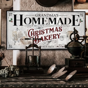Kitchen Bakery Christmas Sign Christmas Decor Sign Personalized Family ...