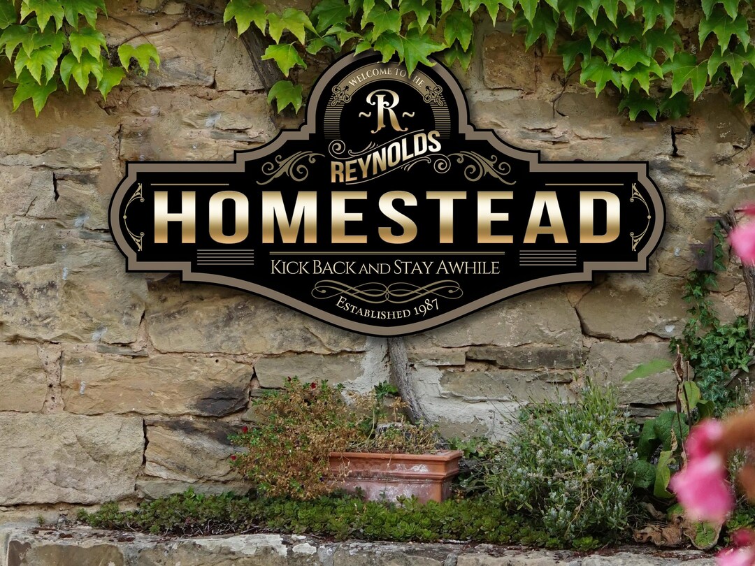 Personalized Metal Homestead Sign: Family Name & Established Year - Etsy
