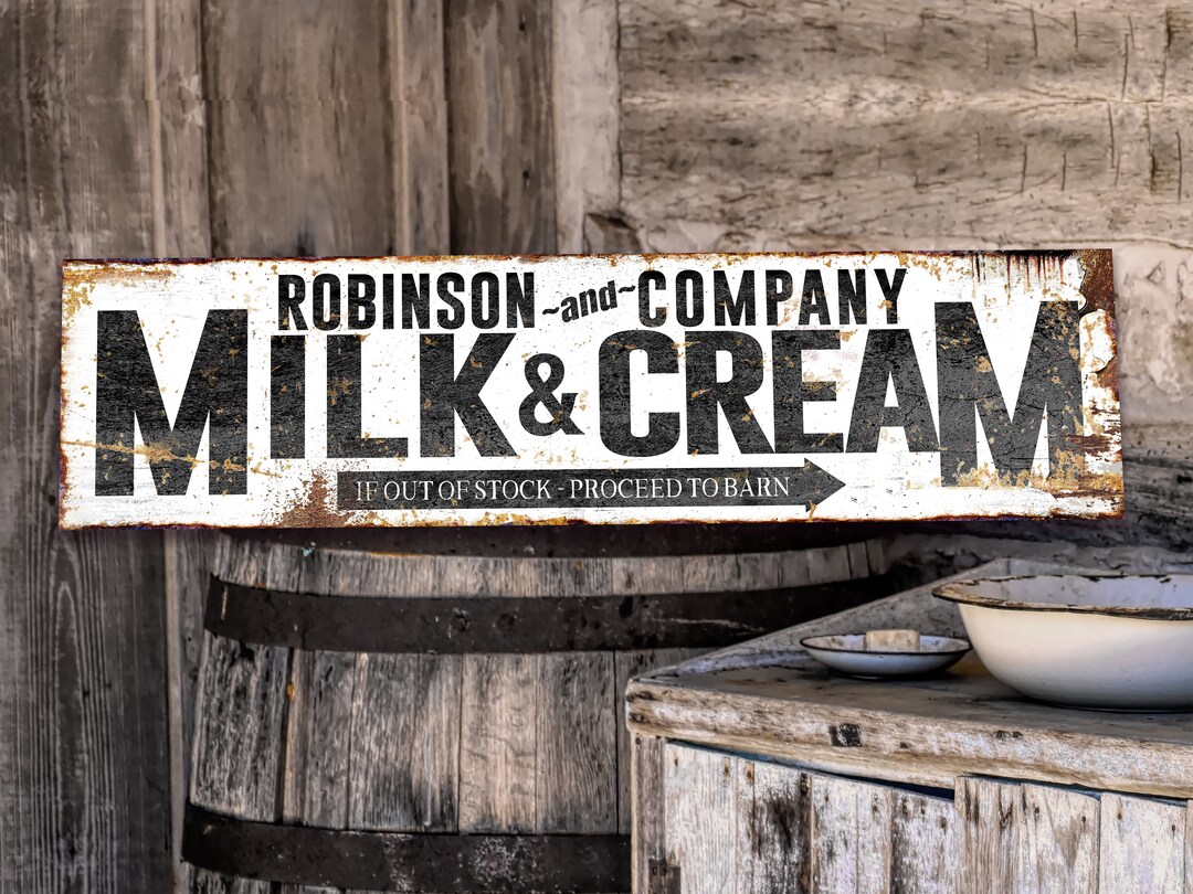Milk & Cream Farmhouse Sign With Custom Family Name | Family Name ...