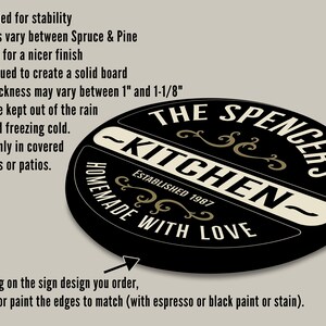 Solid Wood Family Kitchen Sign, Personalized Kitchen Sign, Kitchen ...