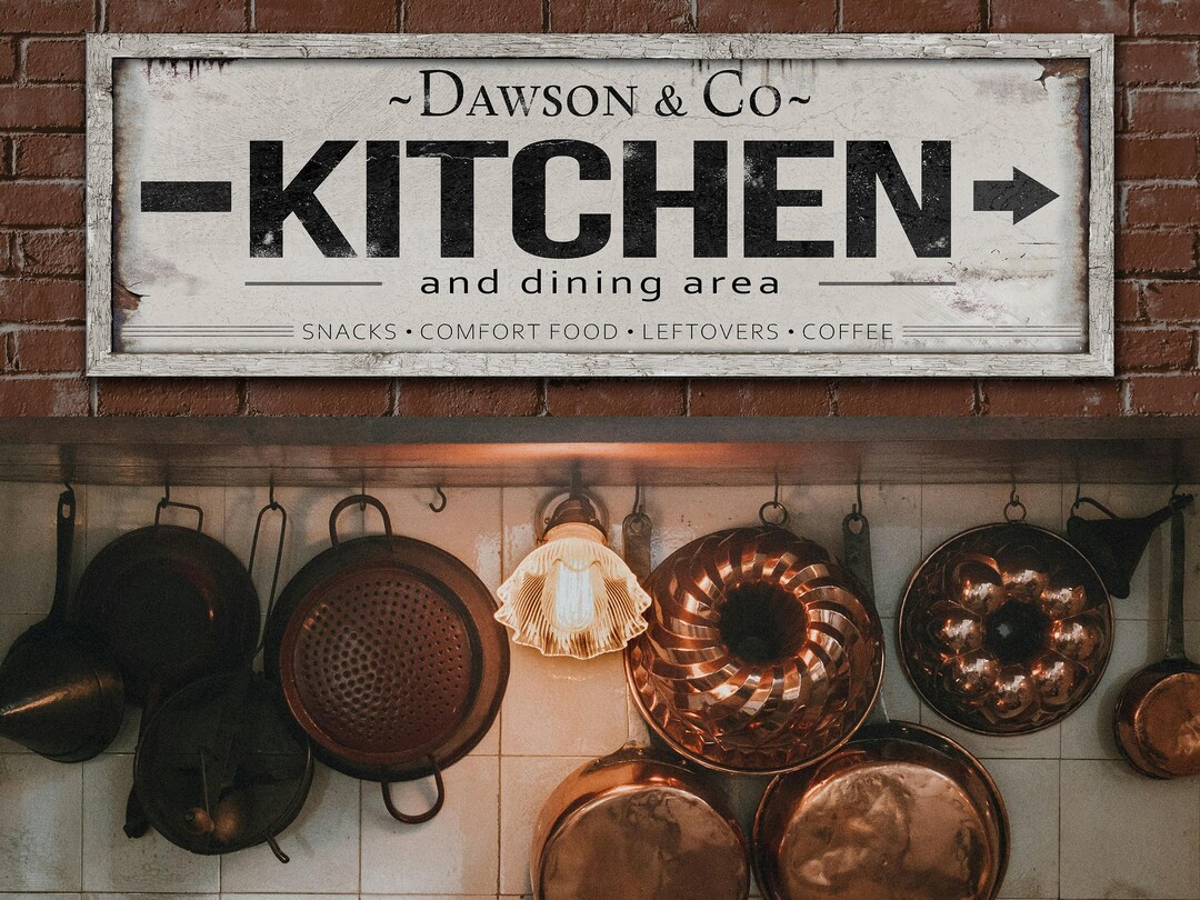 Personalized Family Kitchen Sign: Retro Farmhouse Wall Decor - Etsy