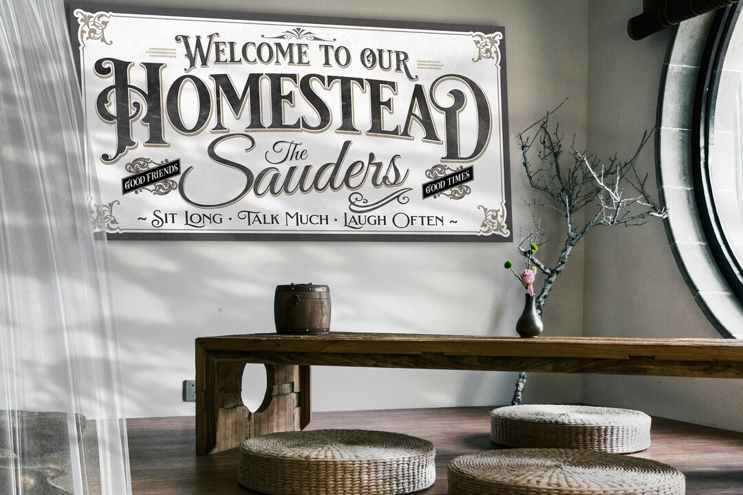 Personalized Family Name Homestead Sign, Last Name Homestead Sign ...