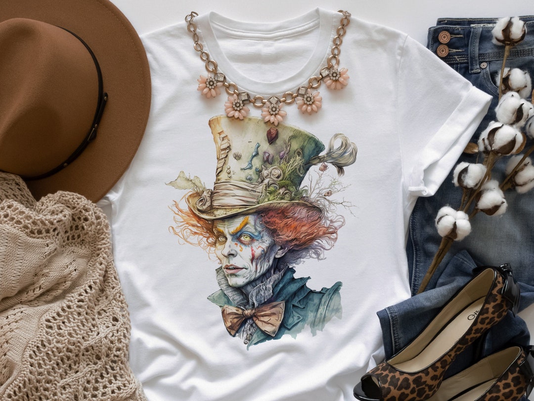 Mad Hatter T-shirt Watercolor T-shirt Alice in Wonderland T-shirt Mad ...