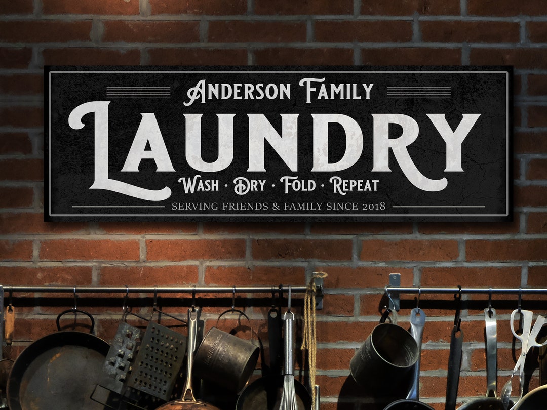 Laundry Room Sign With Personalized Family Name | Laundry Room Decor ...
