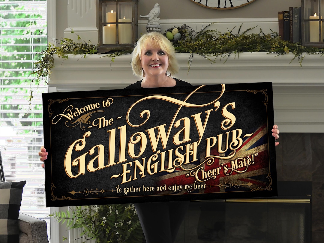 Personalized English Pub Sign: Vintage Bar Wall Decor - Etsy