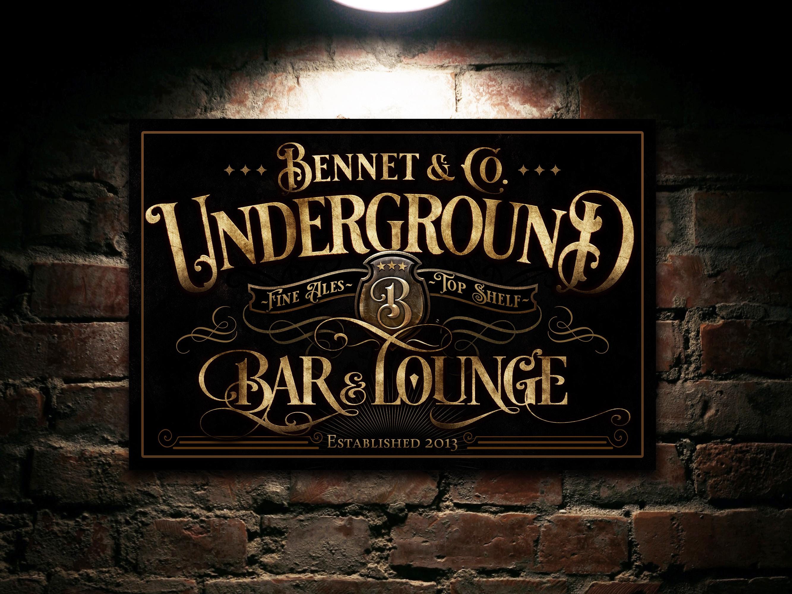 Personalized Underground Bar Sign: Custom Man Cave Decor - Etsy