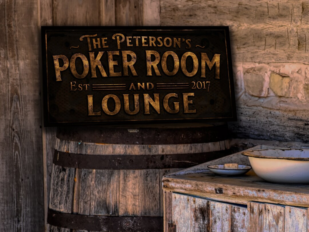 Poker Room and Lounge Sign Personalized Poker Lounge Sign Family Poker ...