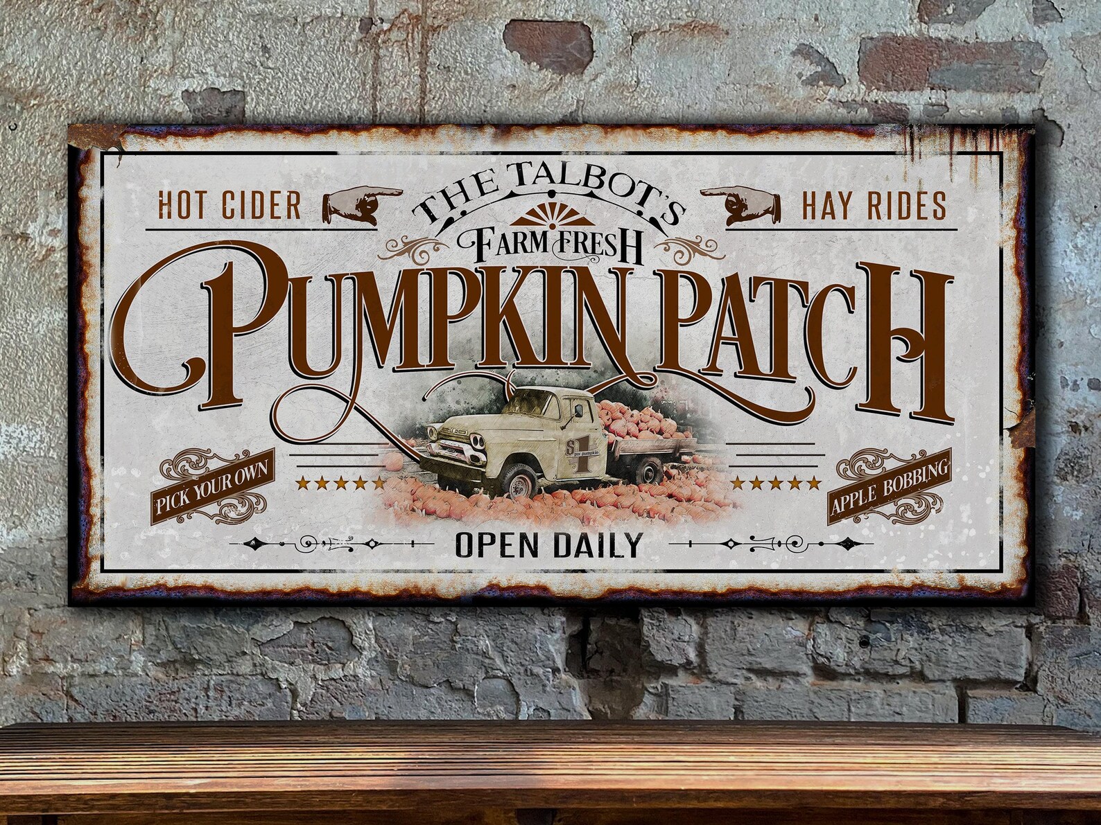 Personalized Pumpkin Patch Sign: Rustic Vintage Fall Decor - Etsy