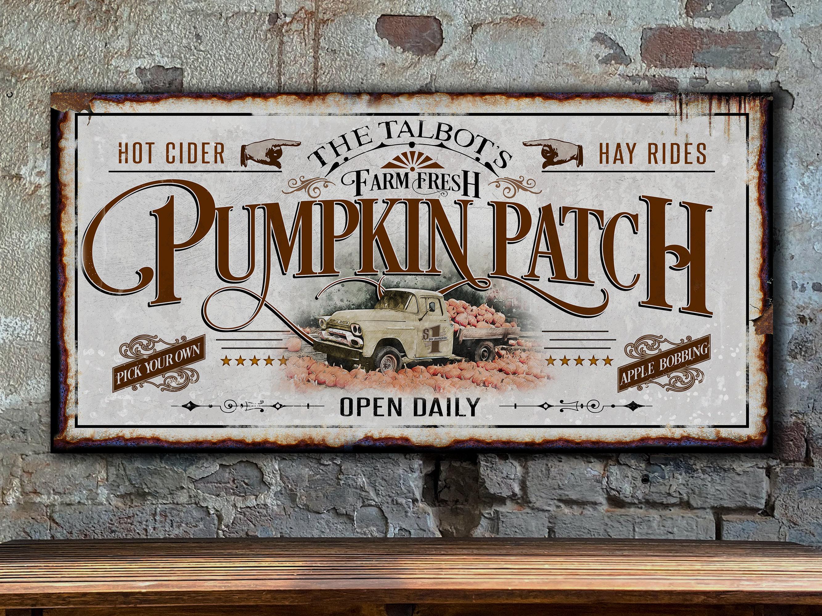 Personalized Pumpkin Patch Sign: Rustic Vintage Fall Decor - Etsy