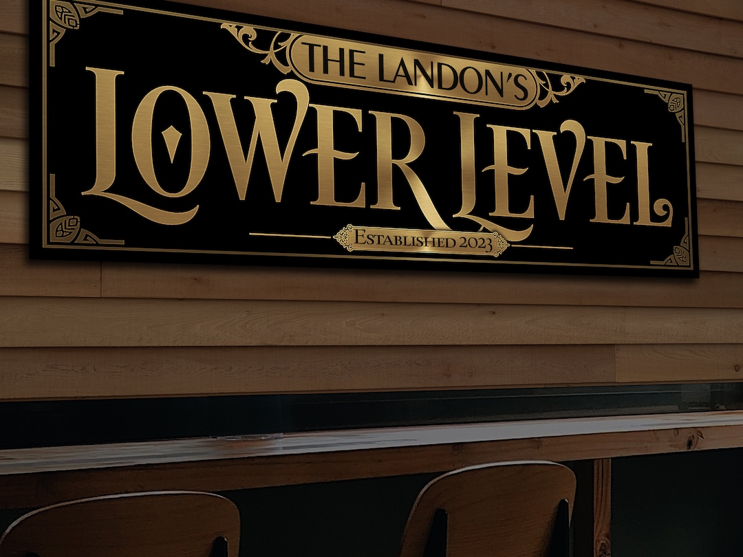Classic Vintage Lower Level Sign | Personalized Bar Sign | Vintage ...