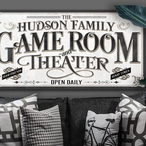 Personalized Game Room Theater Sign | Customized Theater Sign | Family ...