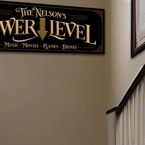 Custom Lower Level Sign With Personalized Family Name | Custom Wall ...