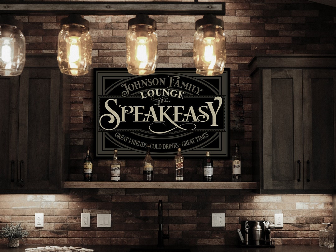 Family Name Lounge Sign | Custom Speakeasy Sign | Family Bar Sign ...
