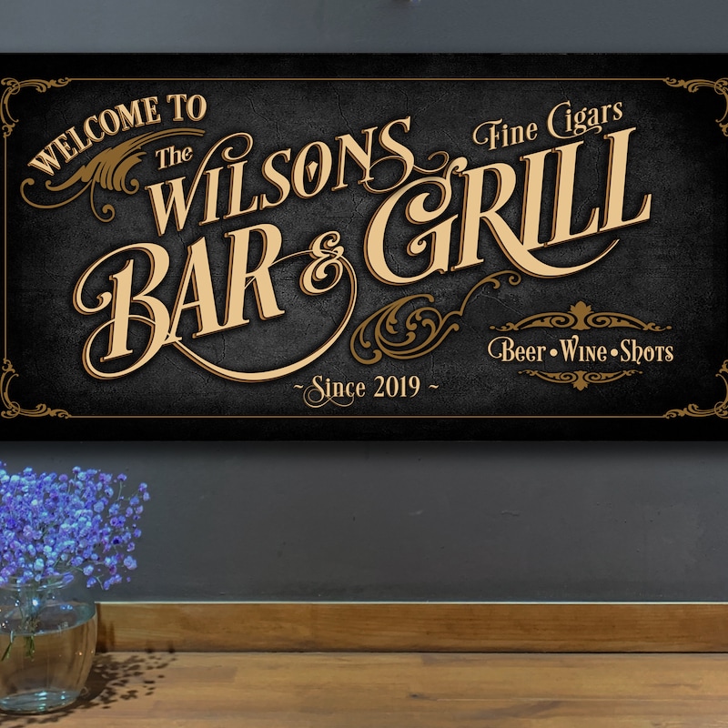 Custom Bar Sign - Etsy