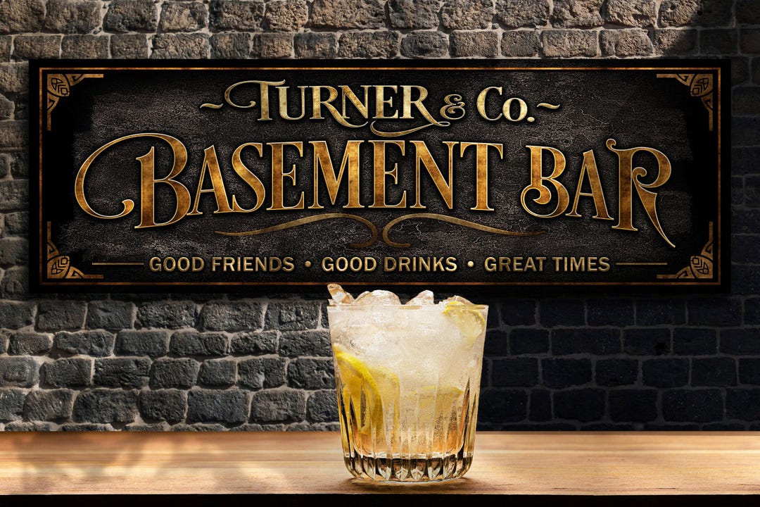 Personalized Basement Bar Sign, Family Bar Sign, Custom Basement Bar ...