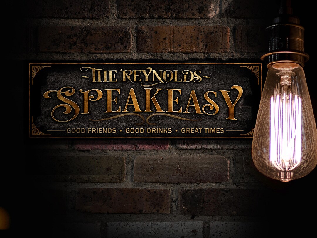 Speakeasy Sign | Custom Speakeasy Bar Sign | Personalized Speakeasy Sign | Vintage Bar Sign ...