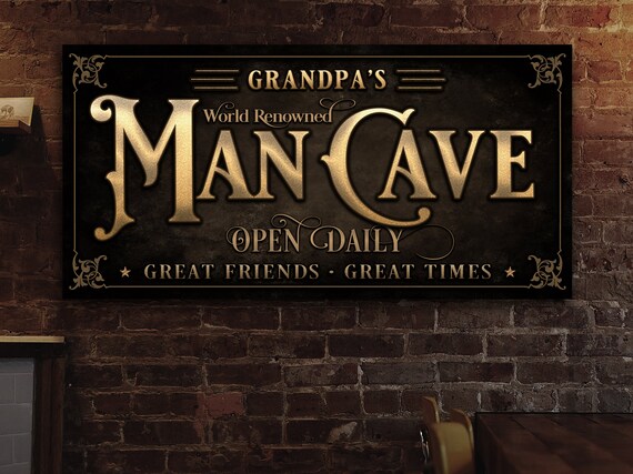 Man Cave Sign Man Cave Decor Man Cave Art Family Name | Etsy