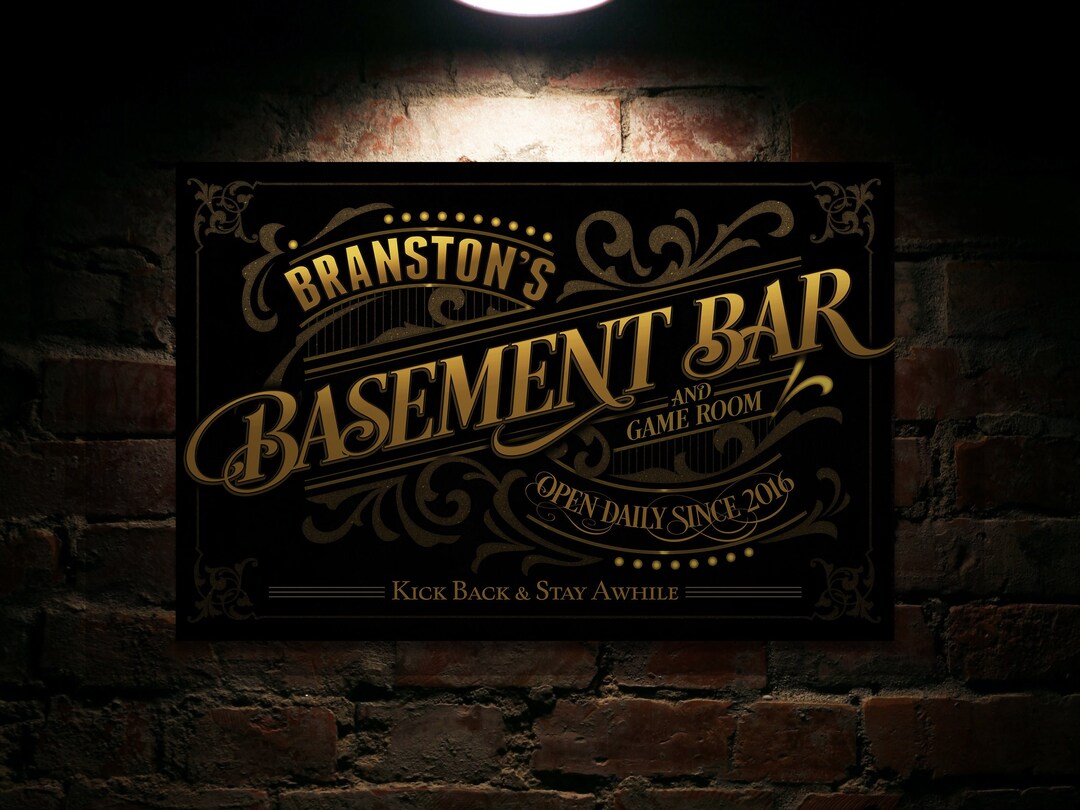 Basement Bar and Game Room Sign | Custom Basement Bar Sign | Custom ...