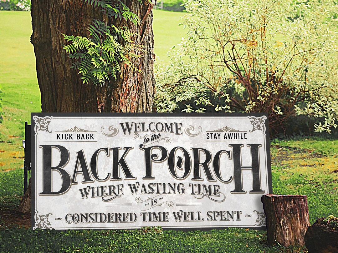 Back Porch Sign: Black and White Farmhouse Decor - Etsy
