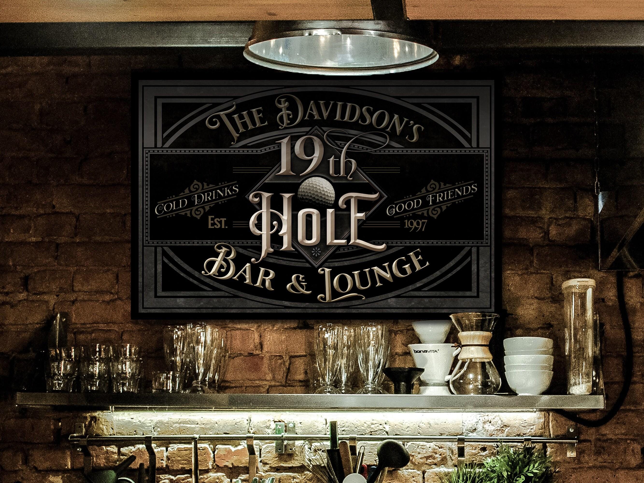Personalized 19th Hole Bar Sign: Golf Lounge Decor, Metal Print - Etsy