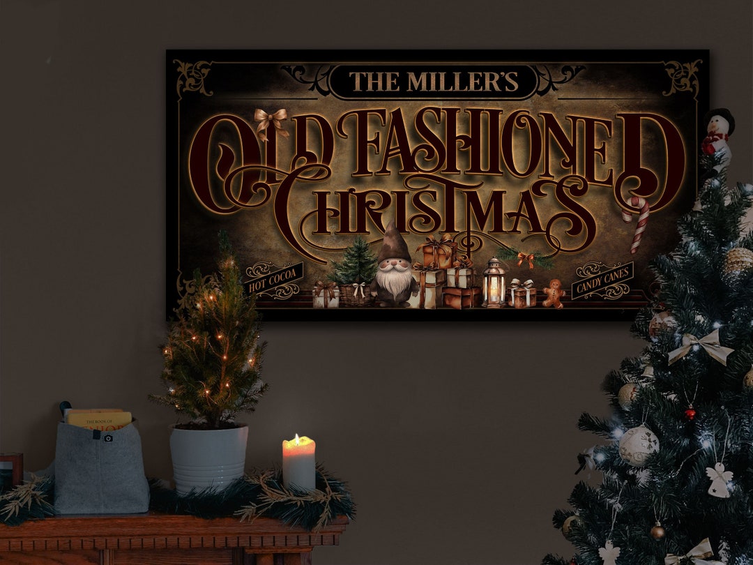 Old Fashioned Christmas Family Sign Primitive Santa Sign Personalized ...