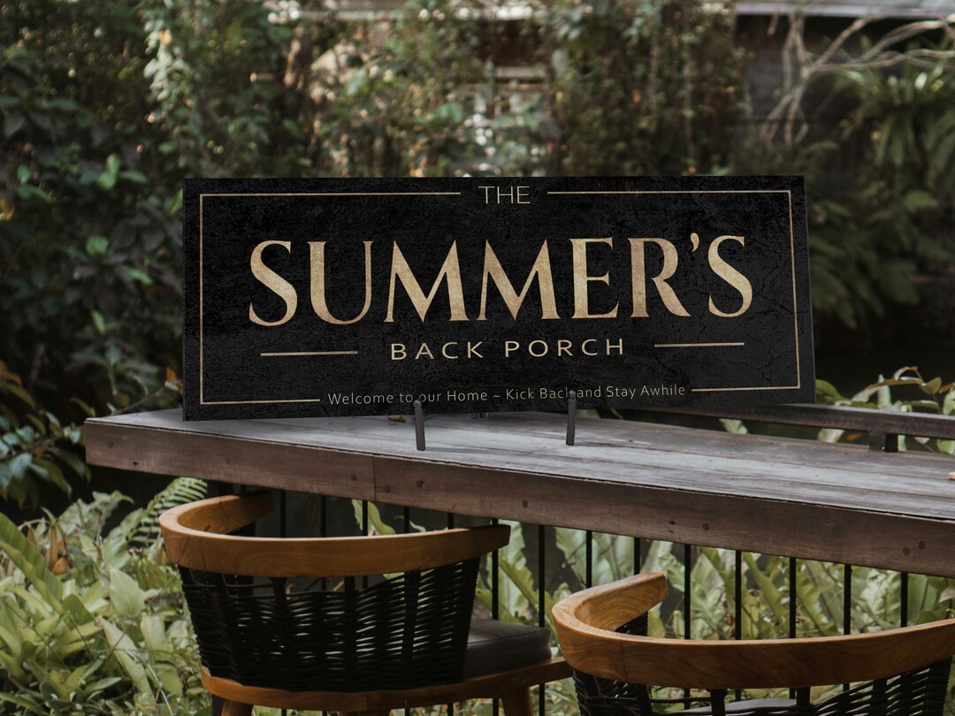 Classic Vintage Back Porch Sign | Custom Last Name Sign | Personalized ...