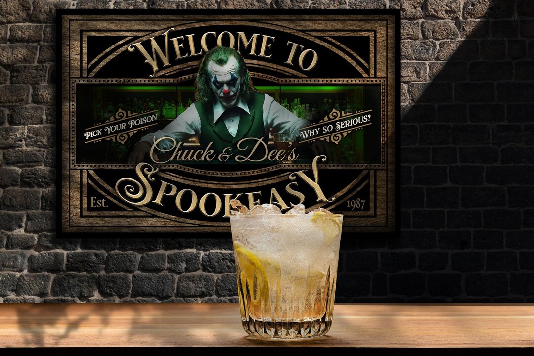 Personalized Spookeasy Halloween Sign: Creepy Joker Decor - Etsy
